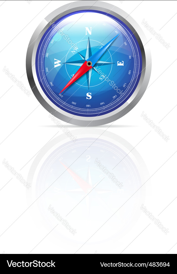 Glossy compass Royalty Free Vector Image - VectorStock