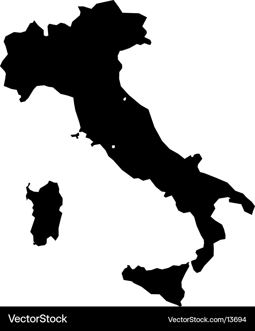 Italy Map Outline Royalty Free Vector Image - VectorStock