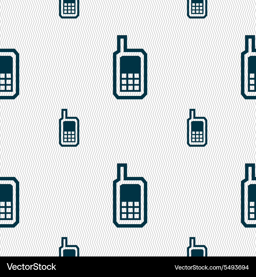 Mobile phone icon sign seamless pattern Royalty Free Vector