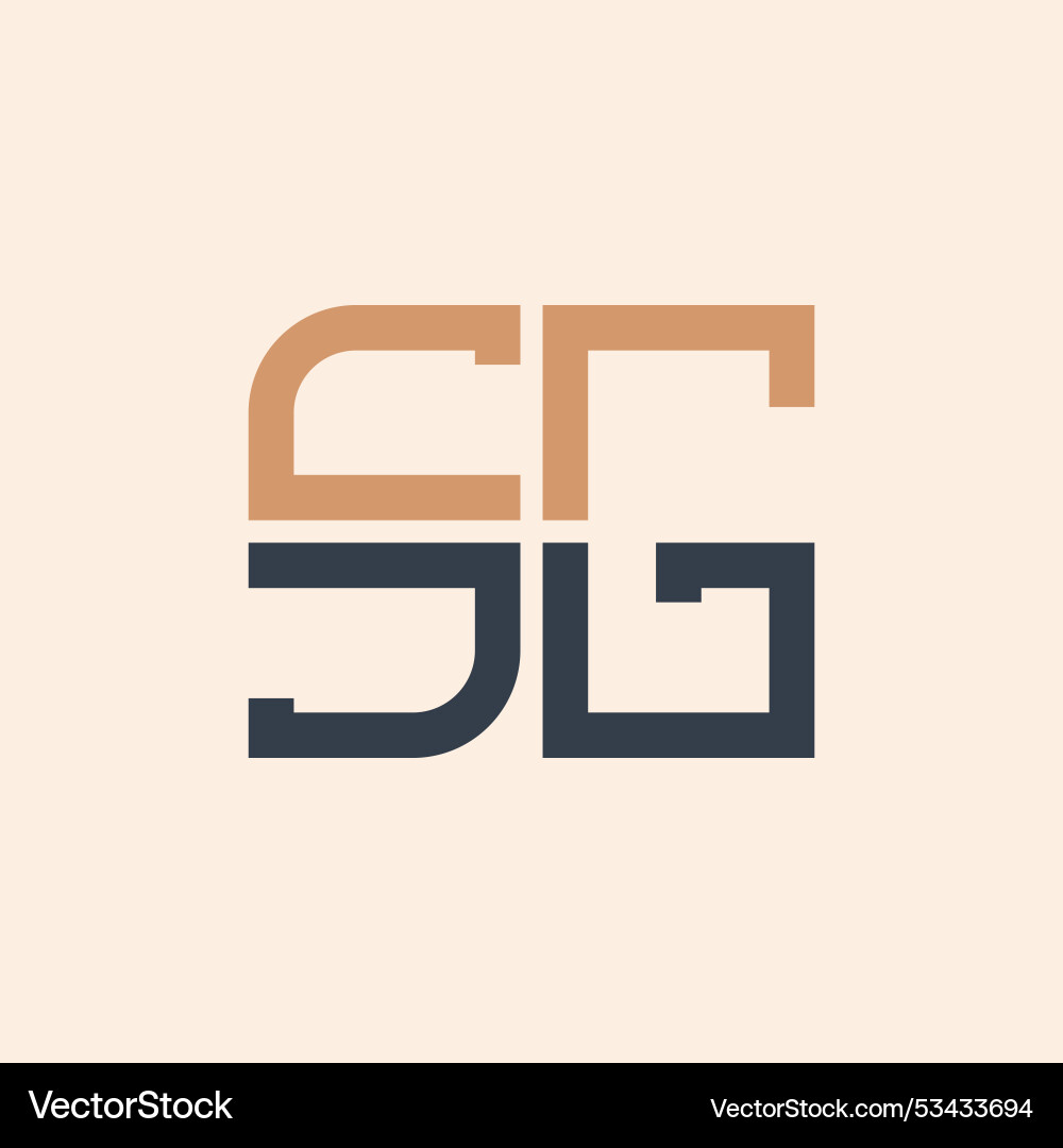 Modern sg letter logo design creative and Vector Image