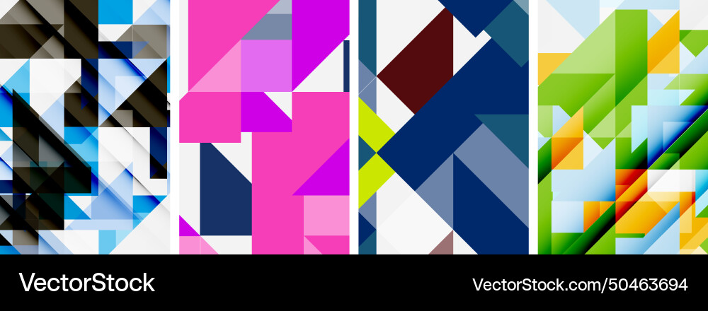 Set of abstract random triangle composition Vector Image