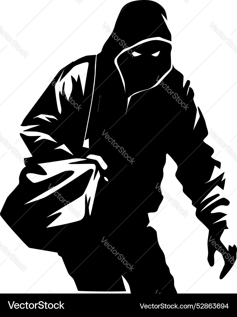 Swiped satchel robber logo thiefs trophy stolen Vector Image
