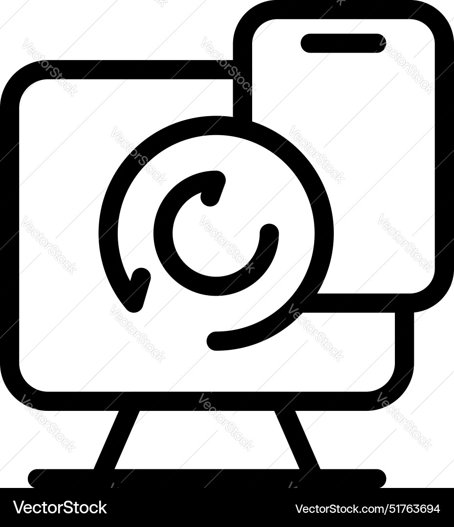 System update icon showing smartphone syncing Vector Image