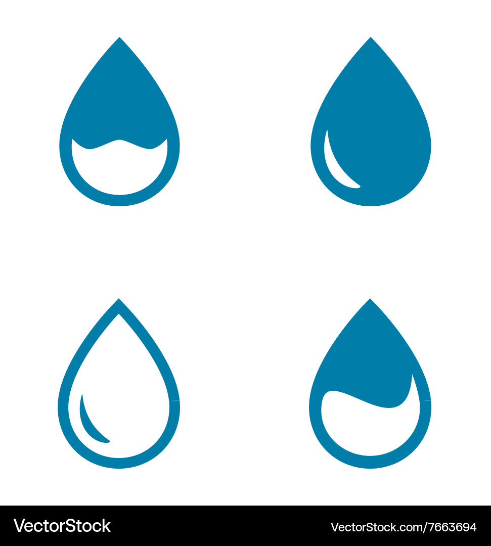 Water Droplet Icons Set Royalty Free Vector Image