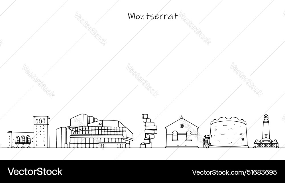 Attractions of montserrat Royalty Free Vector Image