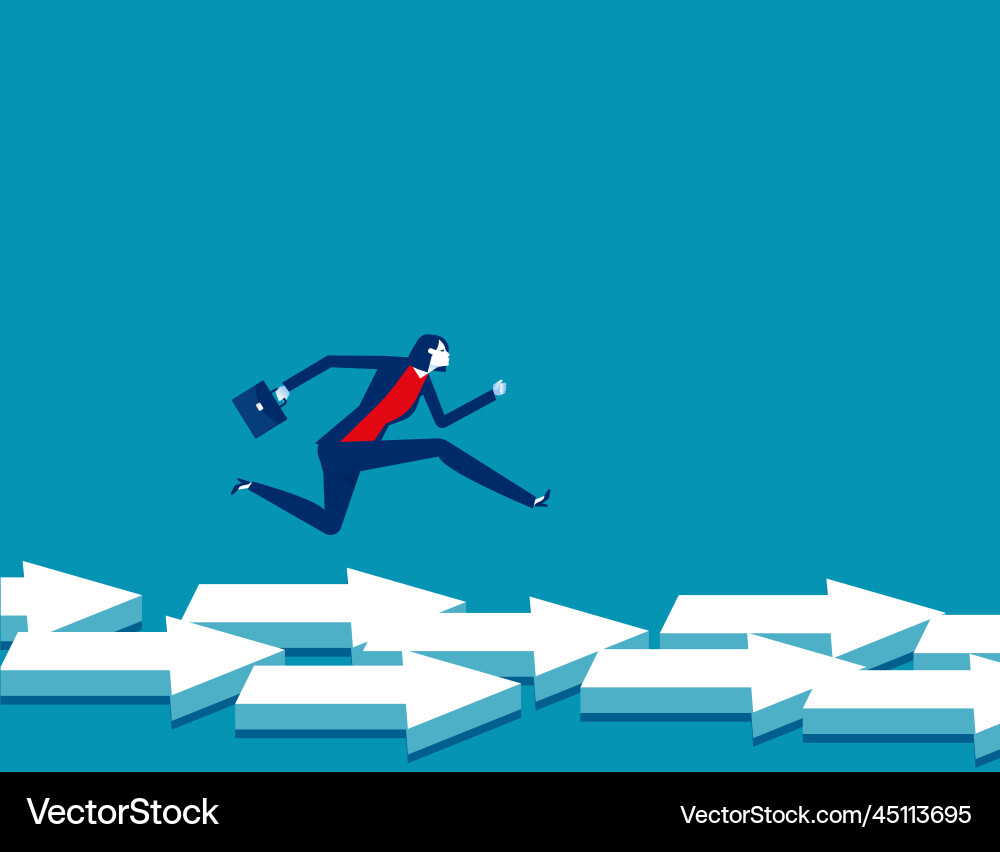 Business person run forward in the direction Vector Image