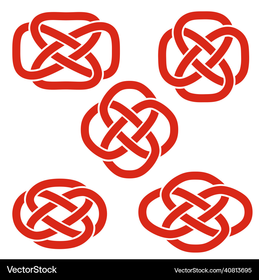 Chinese red knots - double coin Royalty Free Vector Image