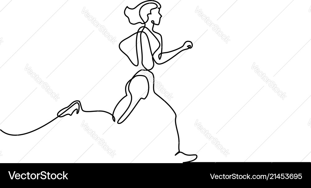 Continuous Running Woman Royalty Free Vector Image