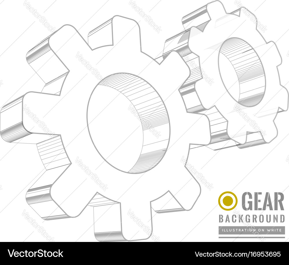 Gear schematic Royalty Free Vector Image - VectorStock