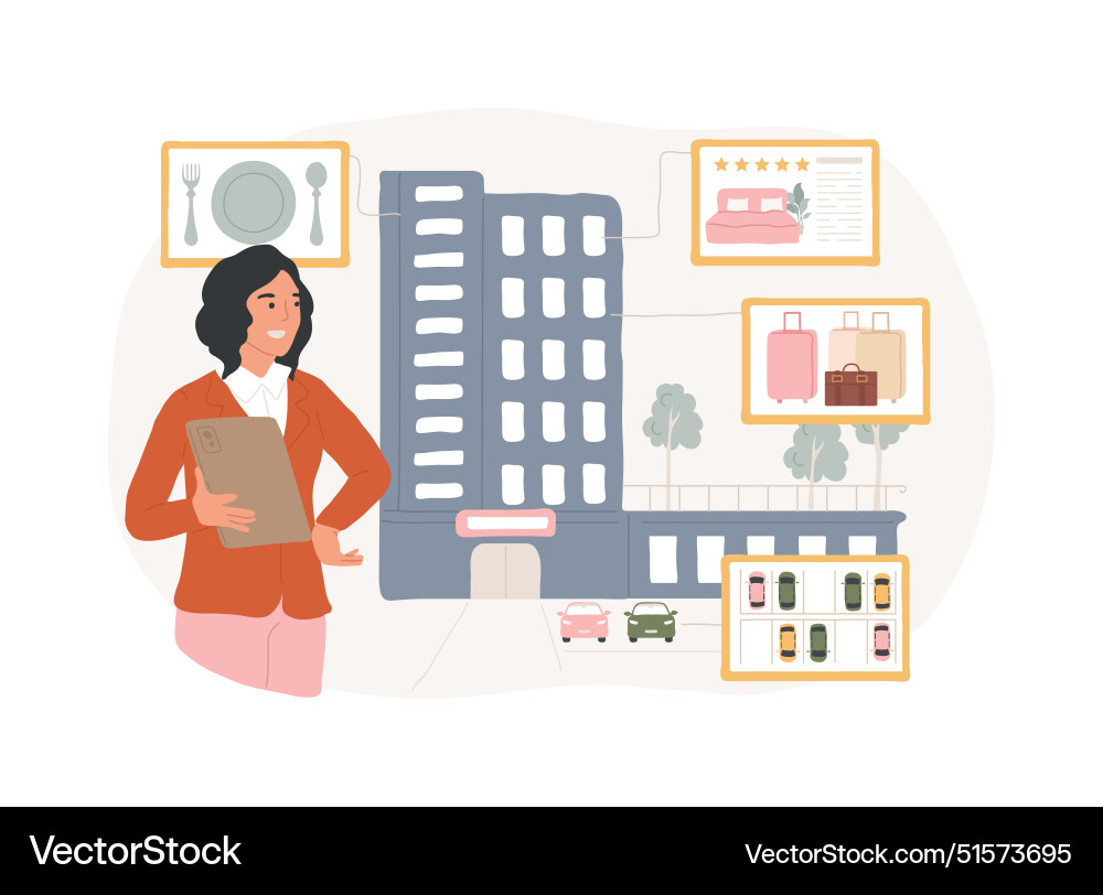 Hospitality management isolated concept Royalty Free Vector