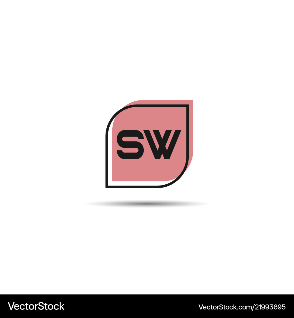 Initial letter sw logo template design Royalty Free Vector