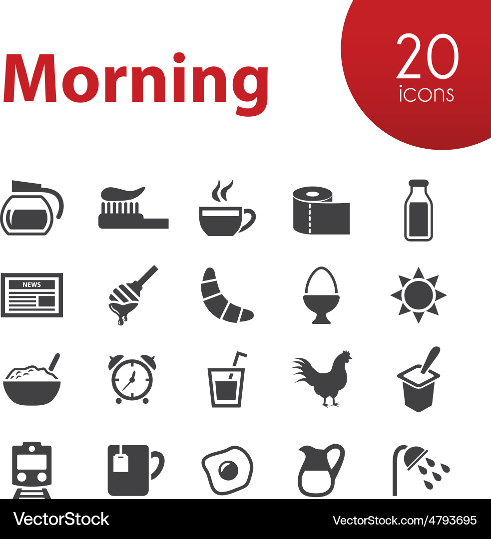 Morning Icons Set Royalty Free Vector Image - VectorStock