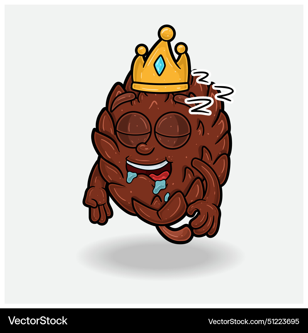 Pine cone with sleep expression Royalty Free Vector Image