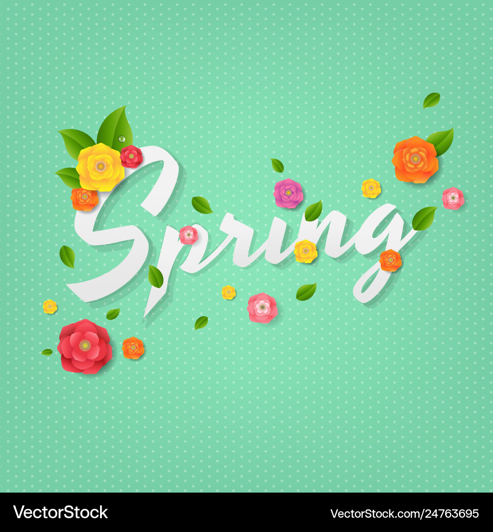 Spring poster with text Royalty Free Vector Image