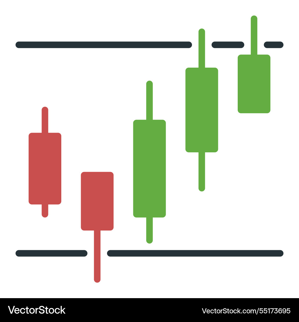 Stock market trading candlestick chart icon Vector Image