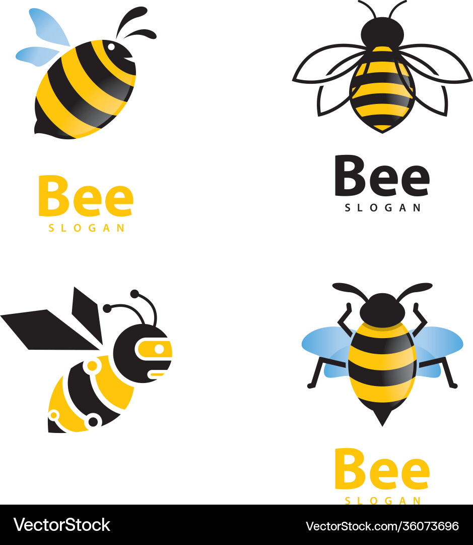 Bee logo images Royalty Free Vector Image - VectorStock