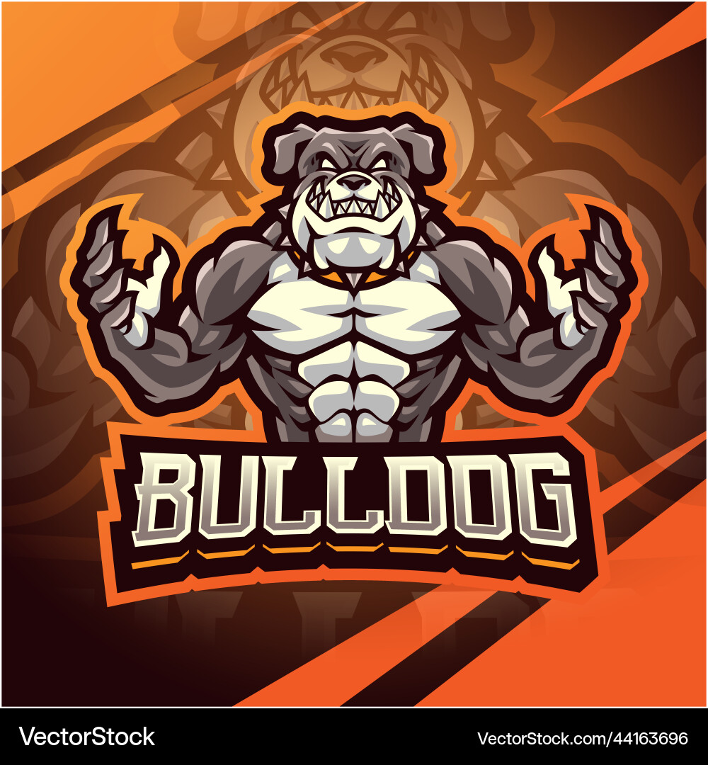 Bulldog fighter mascot logo design Royalty Free Vector Image