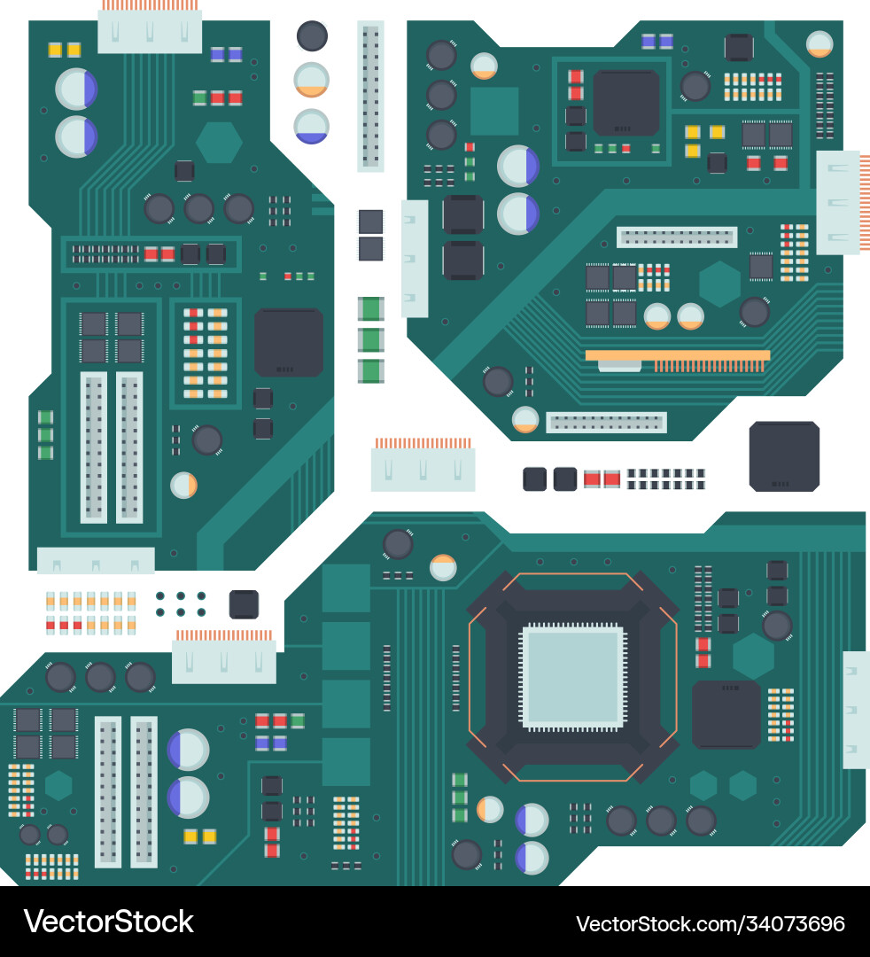 Computer Motherboard Circuit Panel Royalty Free Vector Image