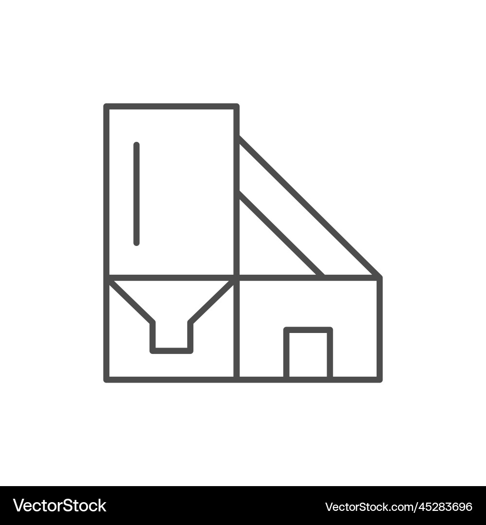Concrete plant line outline icon Royalty Free Vector Image