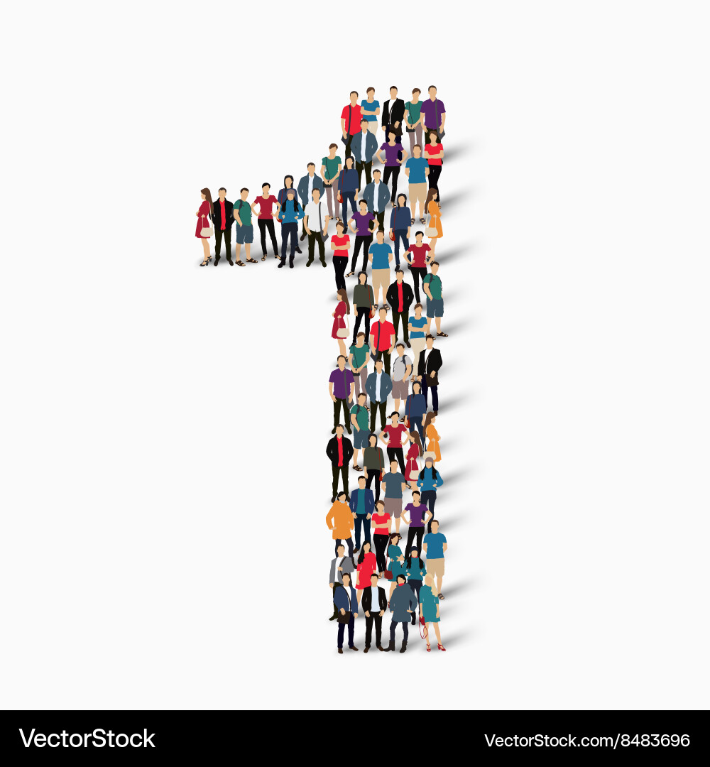 Group people shape figure 1 Royalty Free Vector Image