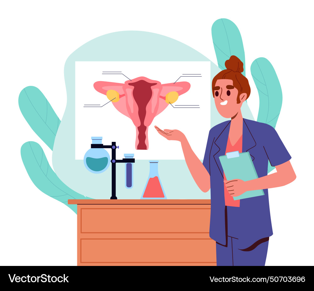 Gynecologist doctor at workplace Royalty Free Vector Image