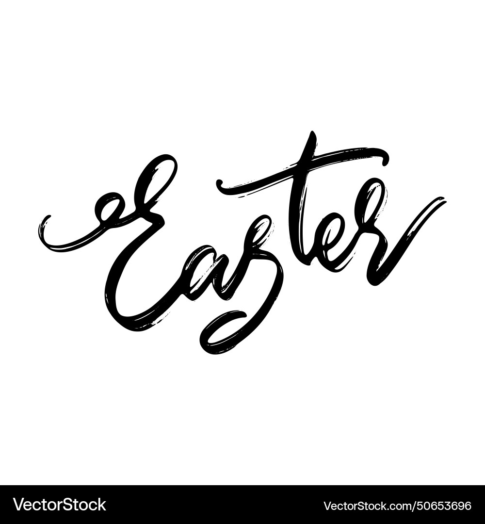 Happy easter hand drawn lettering design Vector Image