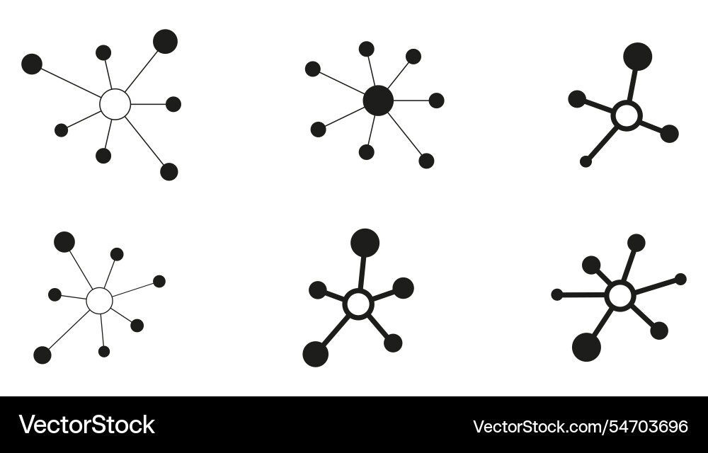 Hub networks connections system symbol line icon Vector Image