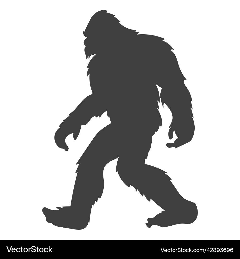 Left moving sasquatch folklore black high quality Vector Image