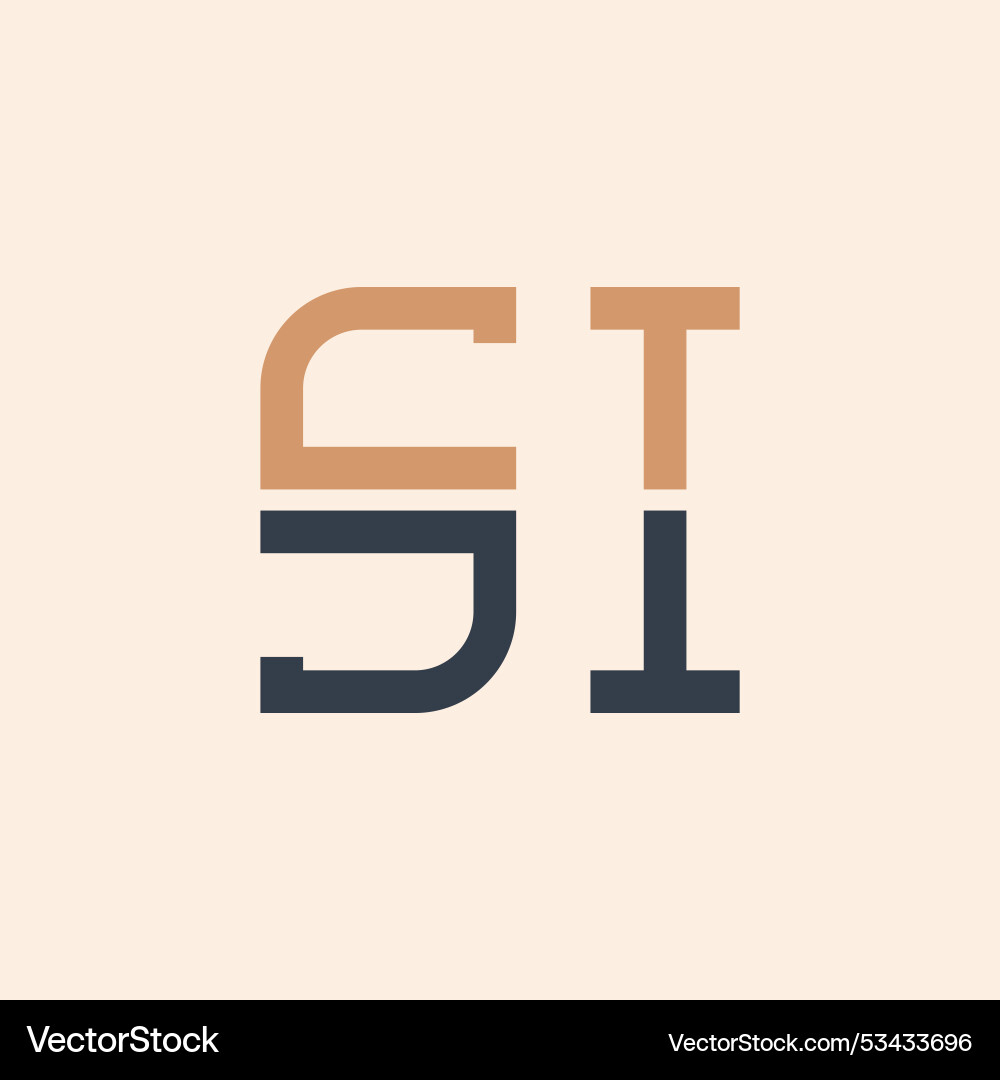 Modern si letter logo design creative Royalty Free Vector