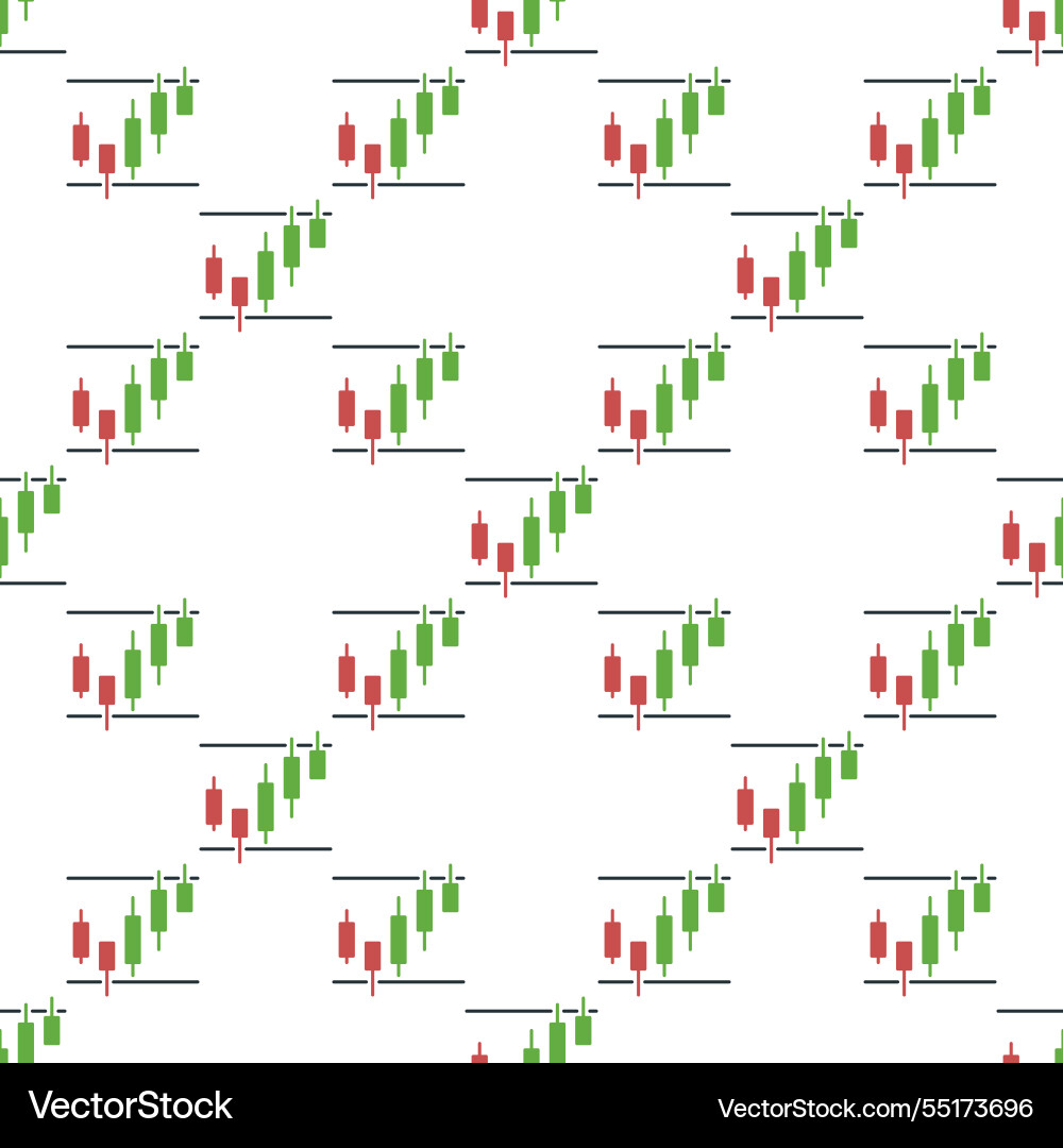 Stock market trading candlestick chart seamless Vector Image