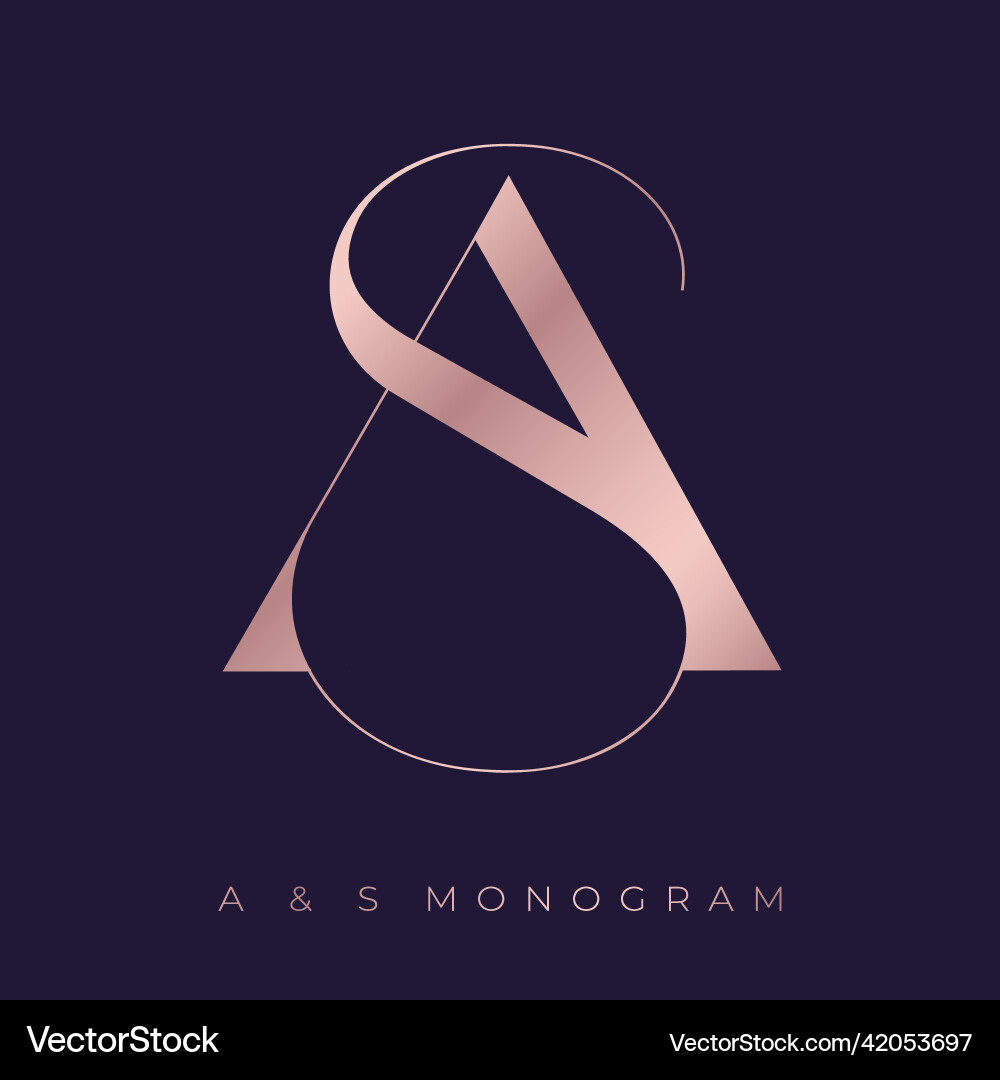 A s monogram consists merged letters Royalty Free Vector