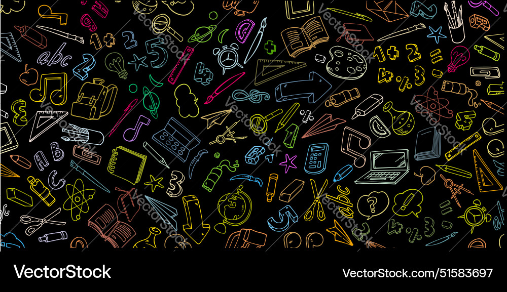 Back to school seamless pattern Royalty Free Vector Image
