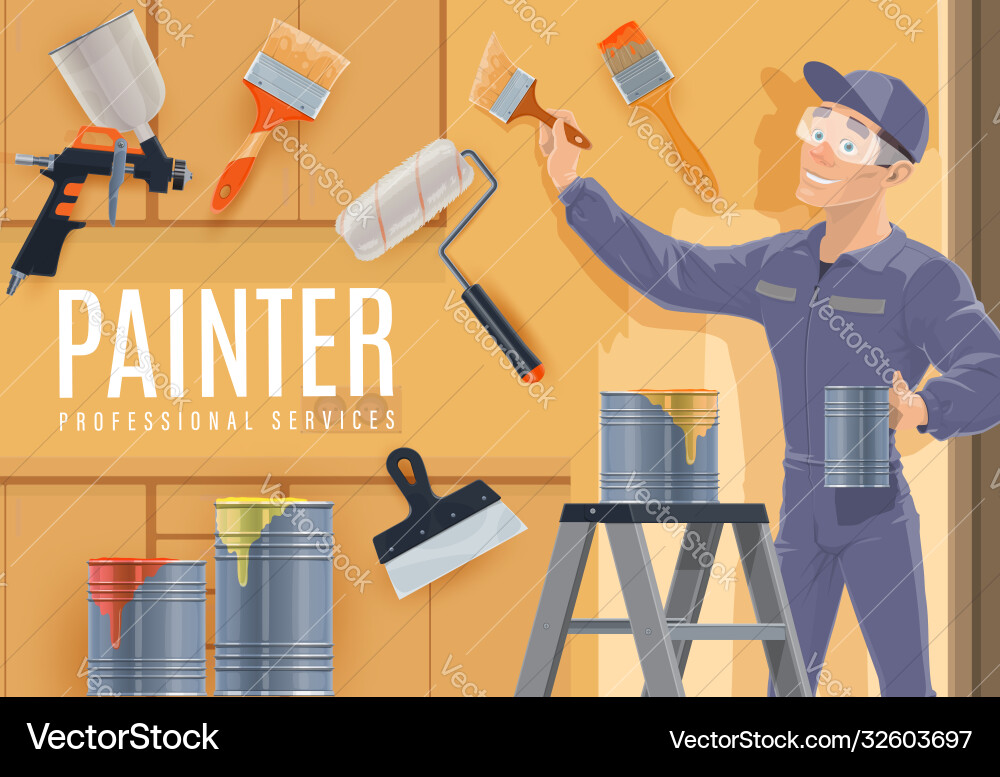 Construction Painter Work Royalty Free Vector Image