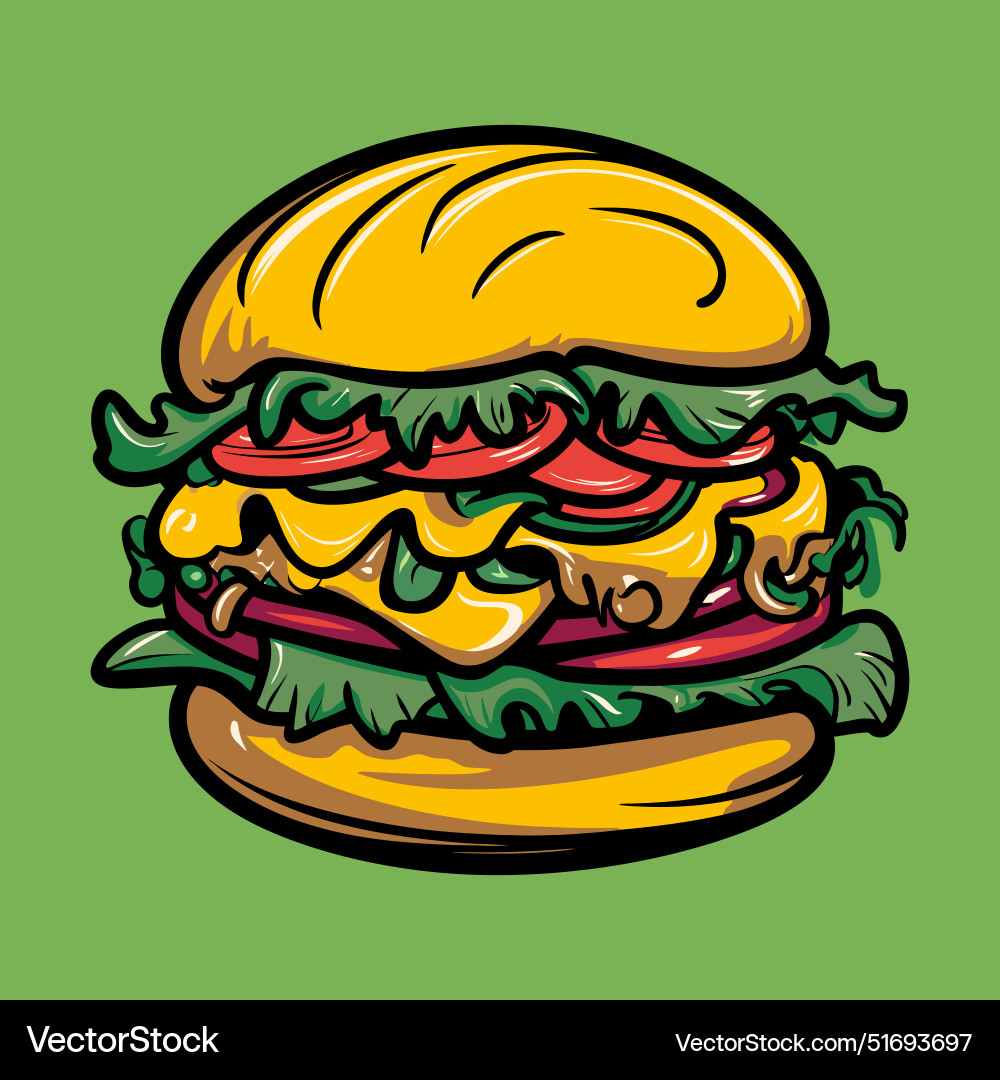 Delicious Burger Art Royalty Free Vector Image