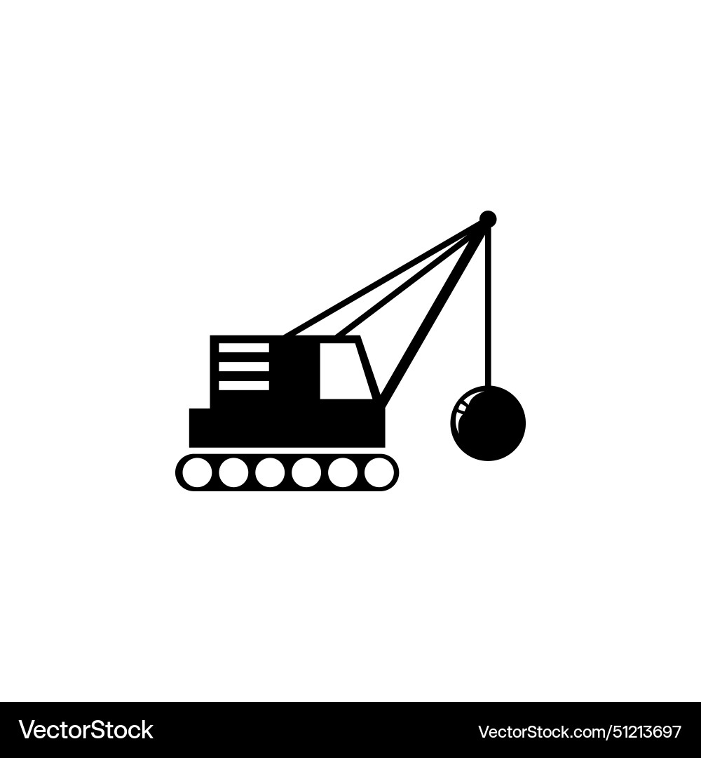 Demolition building machine crane with wrecking Vector Image