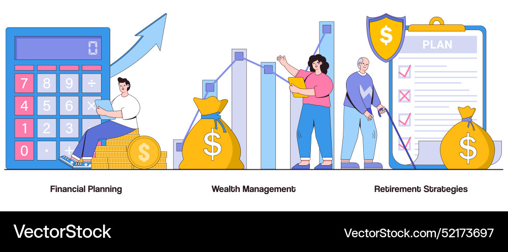 Financial planning wealth management retirement Vector Image