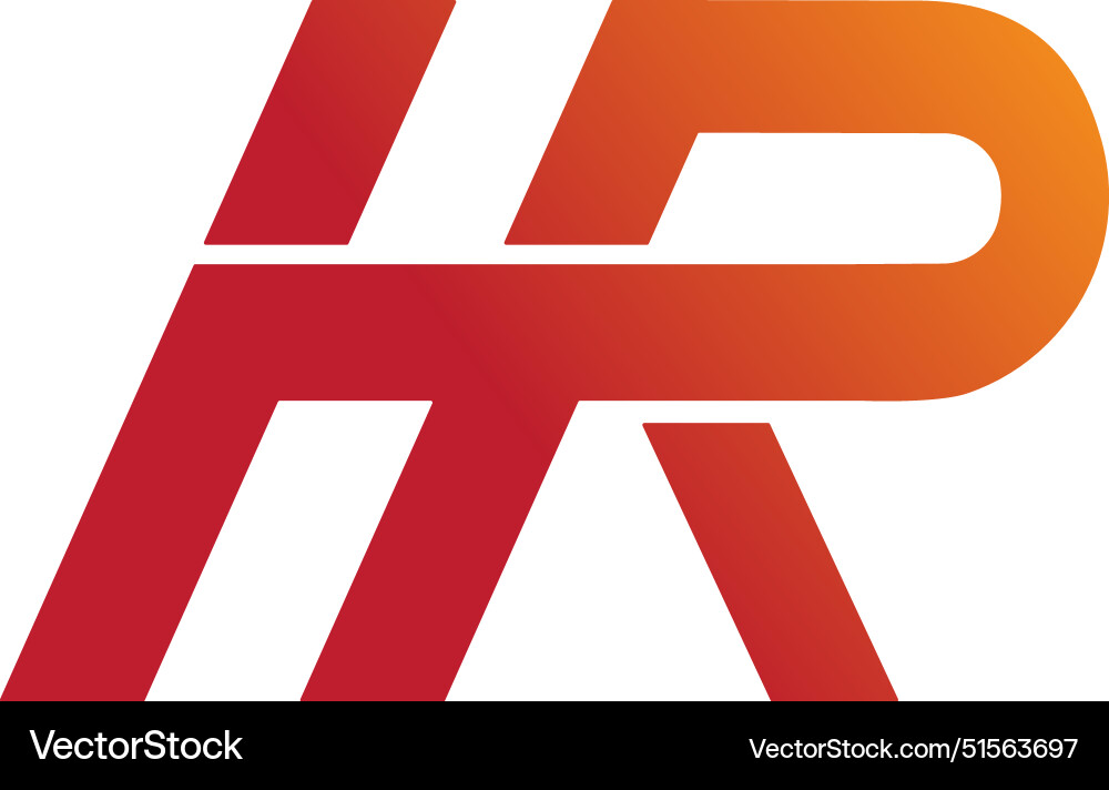 Hr logo design icon rh letter template Royalty Free Vector