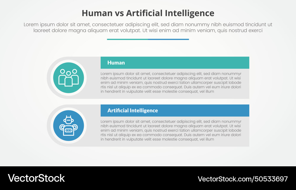 Human employee vs ai artificial intelligence Vector Image