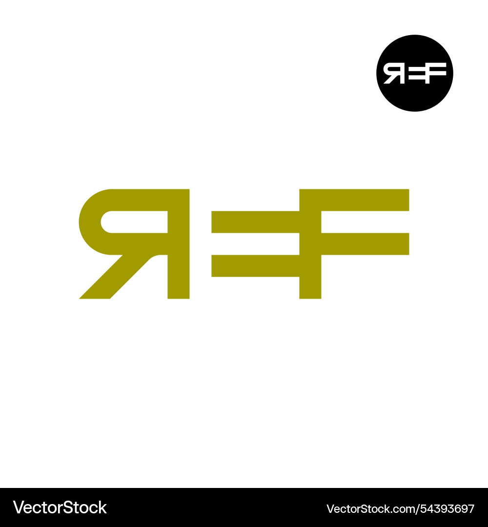 Letter ref logo negative space Royalty Free Vector Image