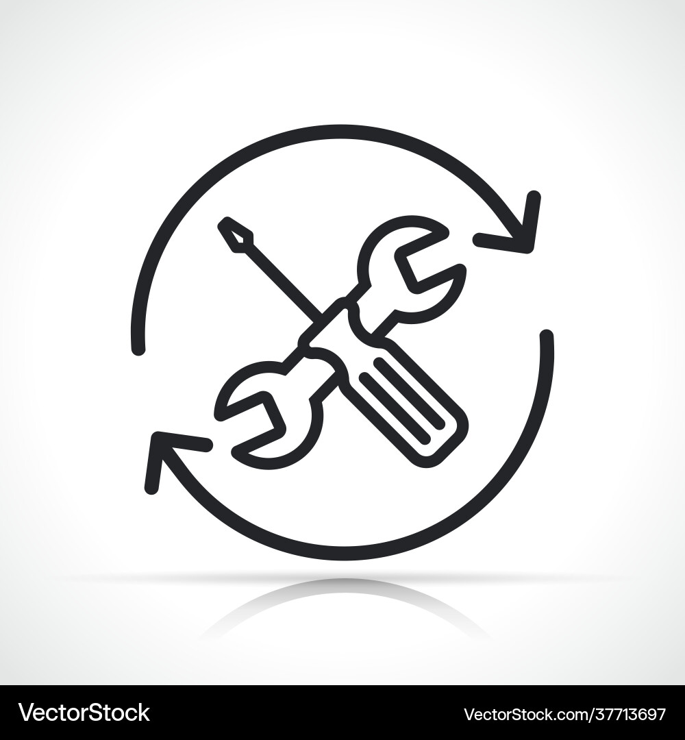 Maintenance line icon symbol Royalty Free Vector Image