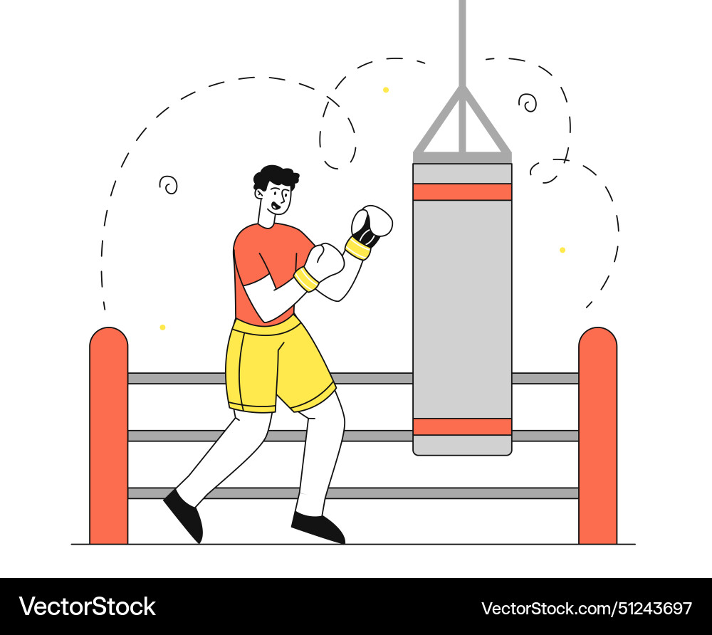 Man boxer at ring simple Royalty Free Vector Image