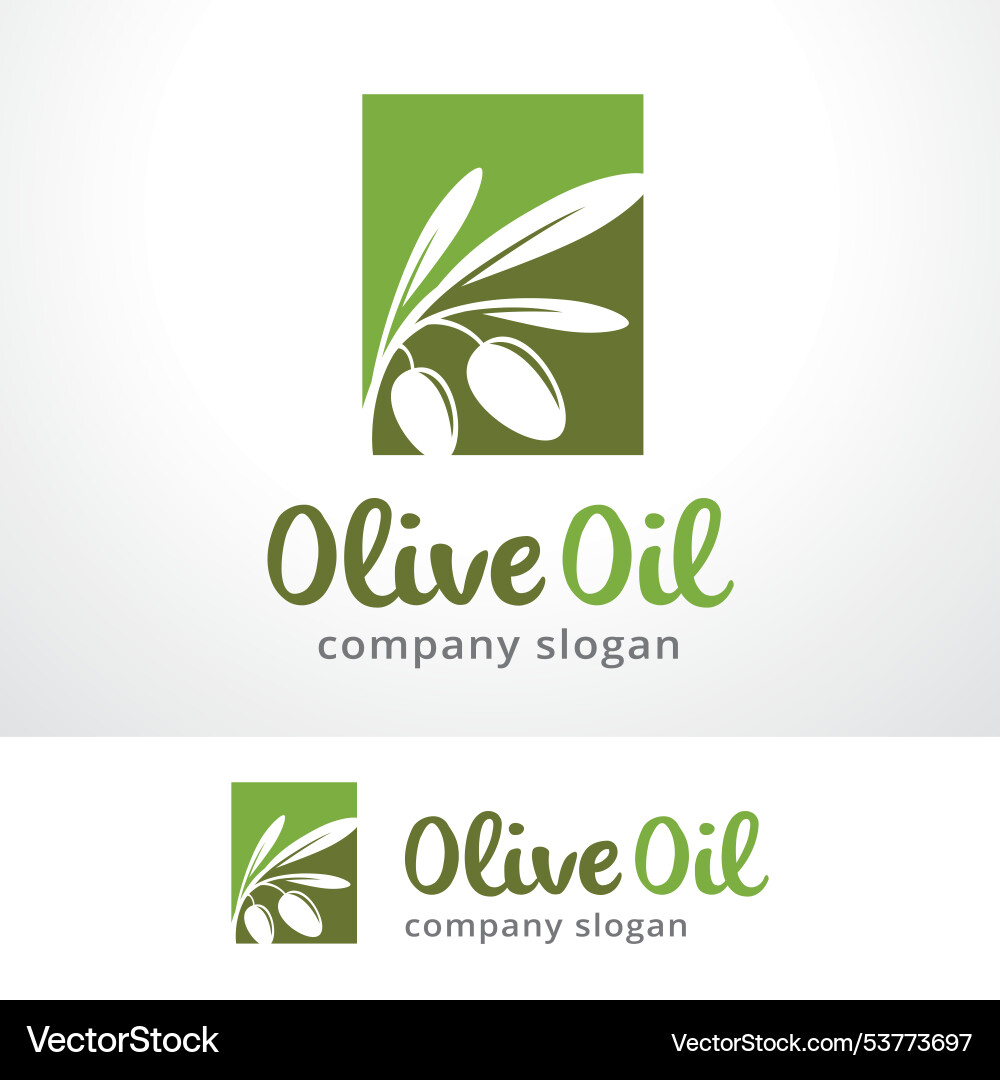 Olive oil logo template design emblem Royalty Free Vector