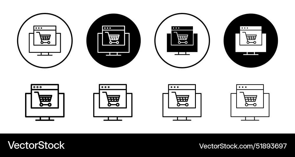 Online sales icon set collection Royalty Free Vector Image