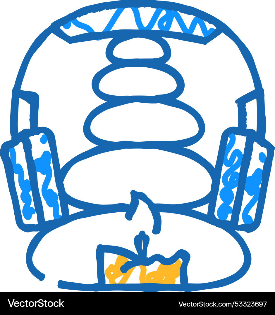 Relaxing music sleep night icon doodle Royalty Free Vector
