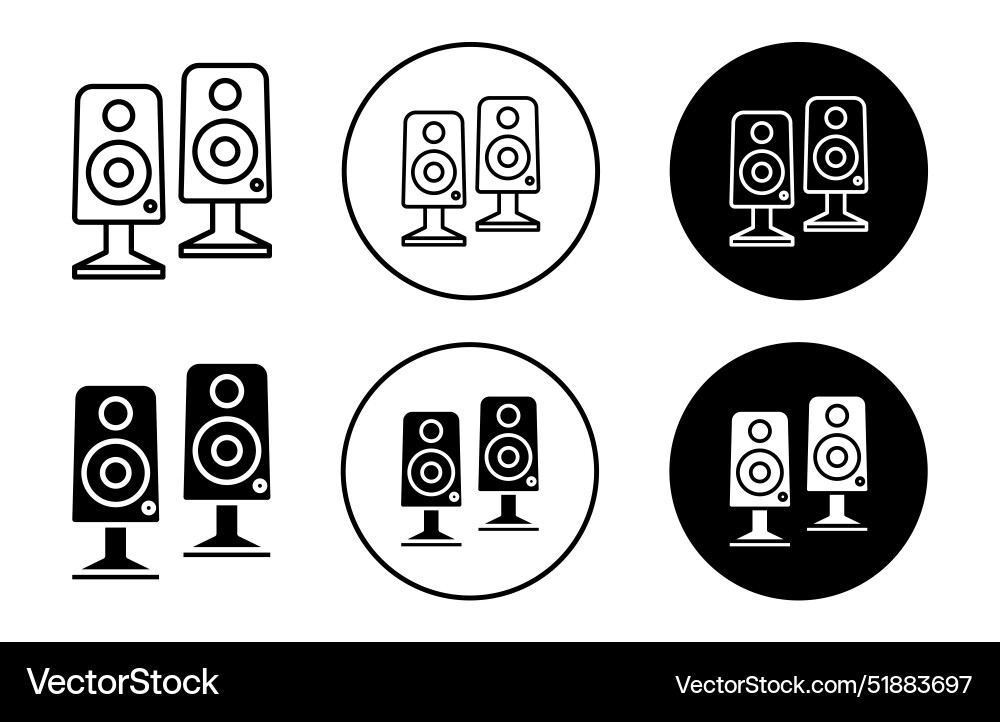 Two stereo speakers icon Royalty Free Vector Image