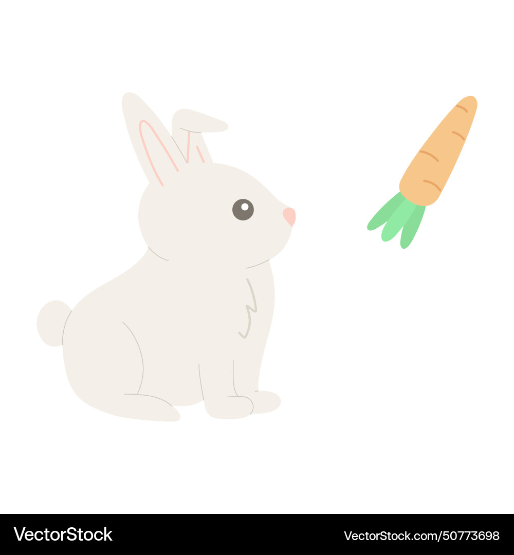 Cute easter bunny rabbit in sitting pose Vector Image