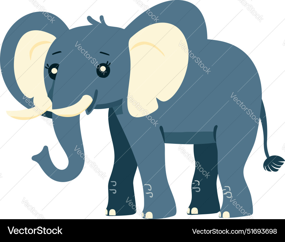 Elephant flat Royalty Free Vector Image - VectorStock
