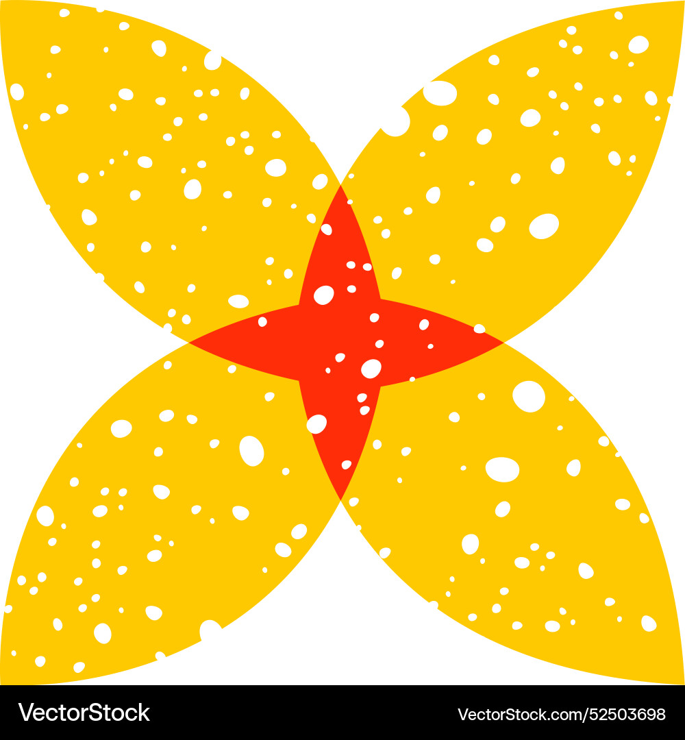 Geometric flower risograph effect Royalty Free Vector Image