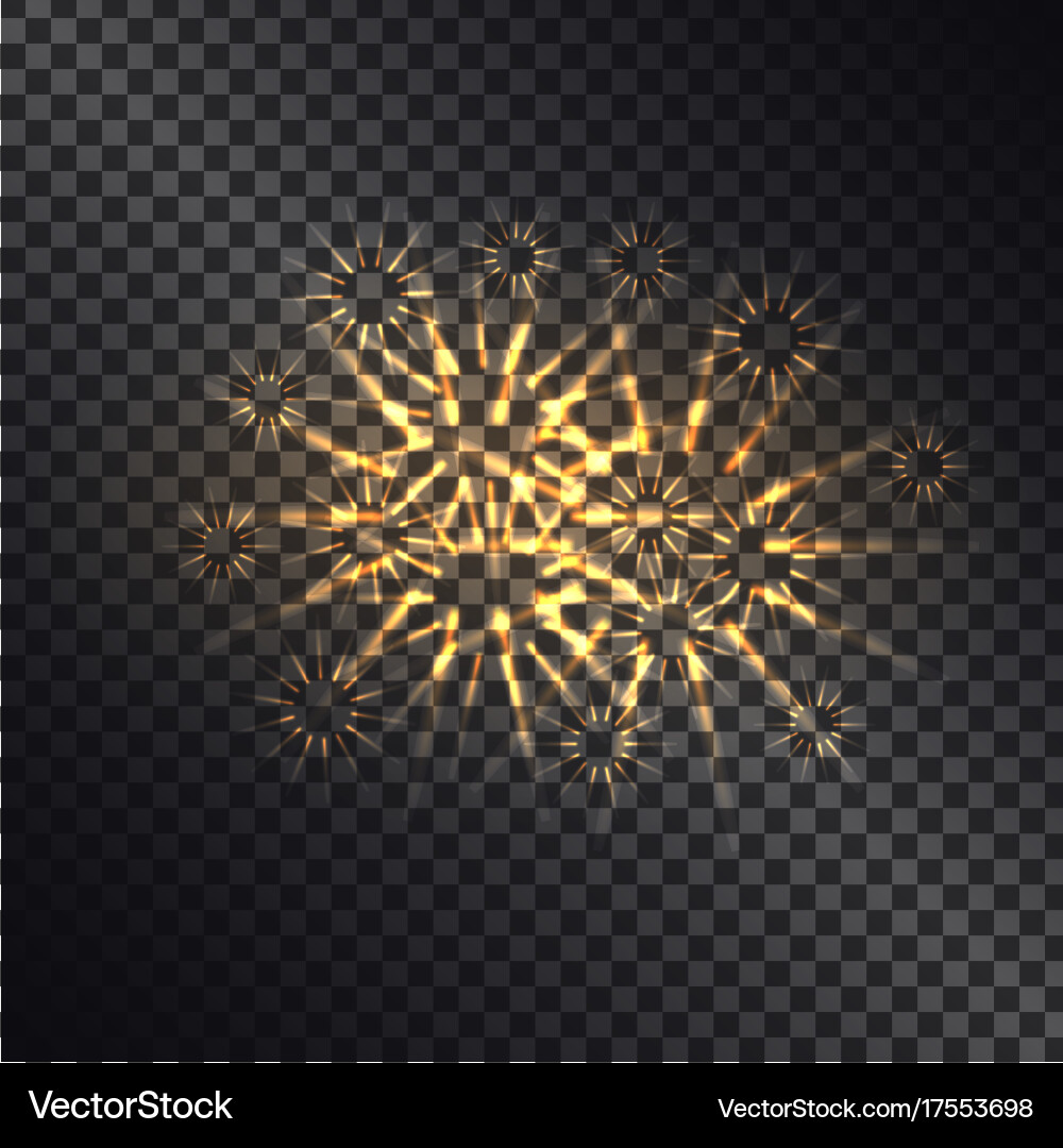 Glowing fiery sparks on transparent background Vector Image
