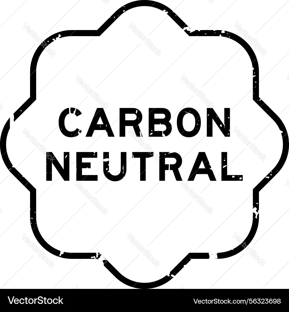 Grunge black carbon neutral word square rubber Vector Image